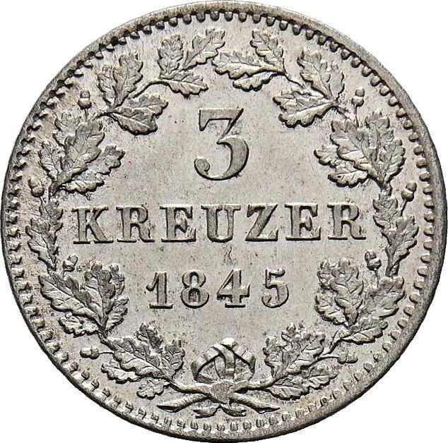 3 Kreuzer 1845 - Silver Coin Value - Hohenzollern-Hechingen, Constantine