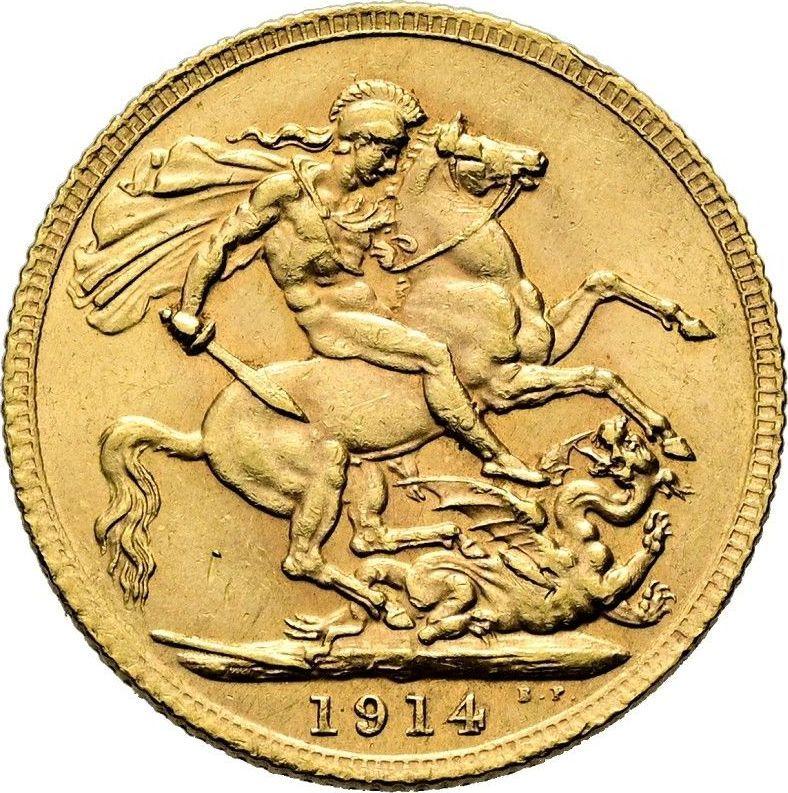 Sovereign 1914 BM - Gold Coin Value - United Kingdom, George V