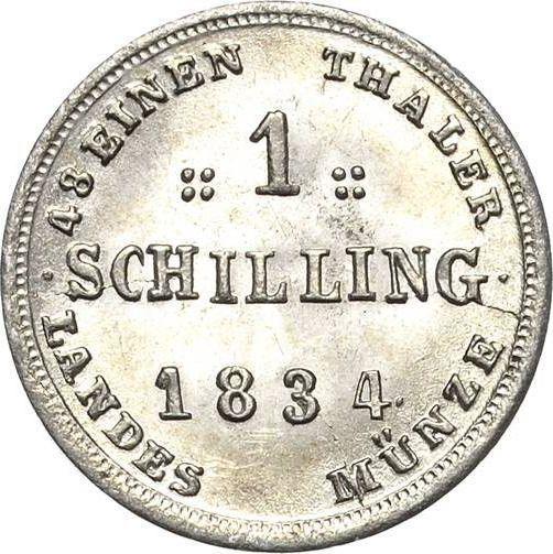 1 Schilling 1834 - Silbermünze Wert - Mecklenburg-Schwerin, Friedrich Franz I