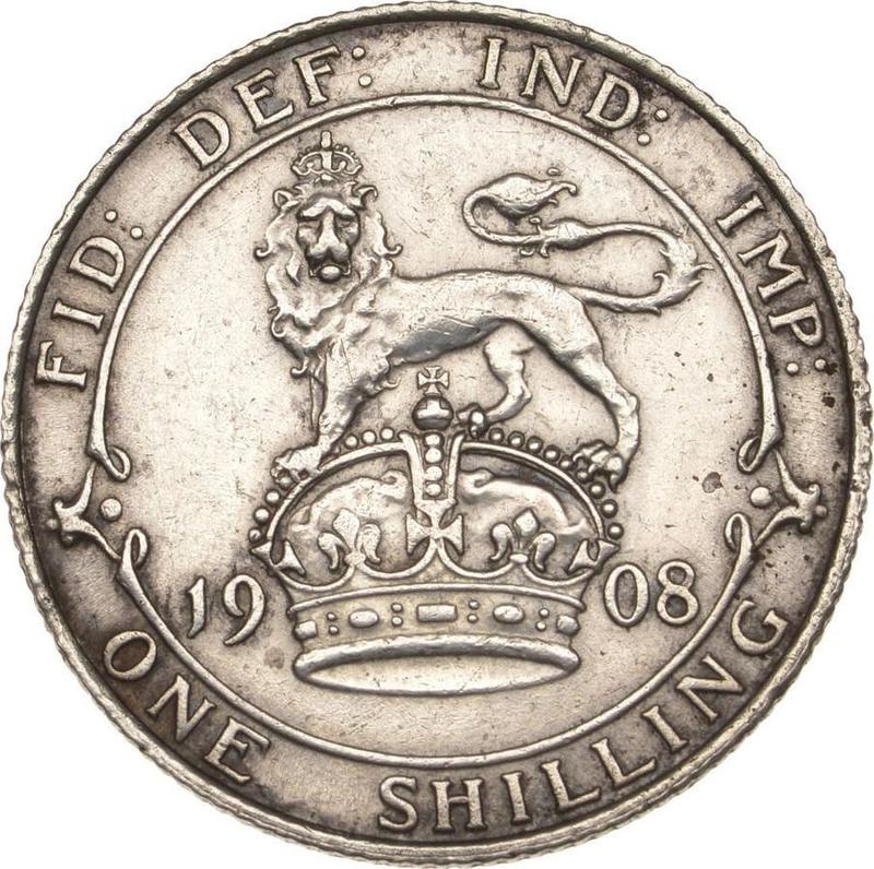 Shilling 1908 - Silver Coin Value - United Kingdom, Edward VII